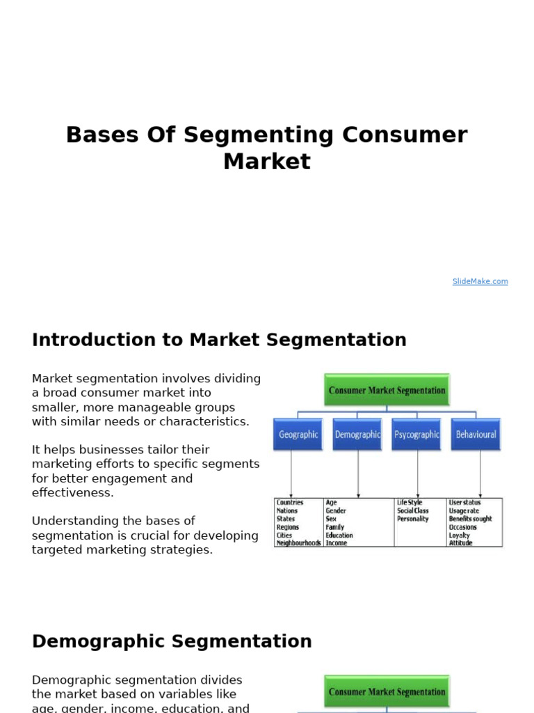Consumer Market Segmentation Bases | PDF | Market Segmentation | Marketing
