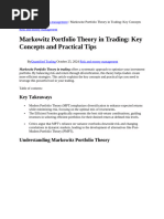 Markowitz Portfolio | PDF | Modern Portfolio Theory | Financial Risk