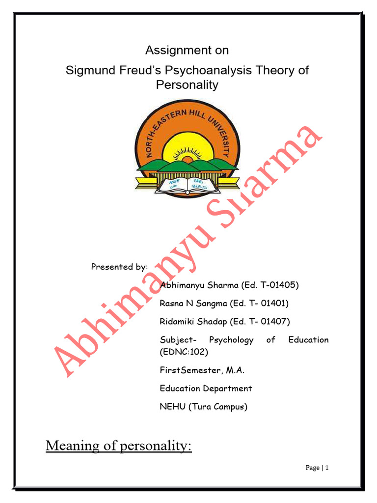 Sigmund Freud S Psychoanalysis Theory of | PDF | Psychoanalysis ...
