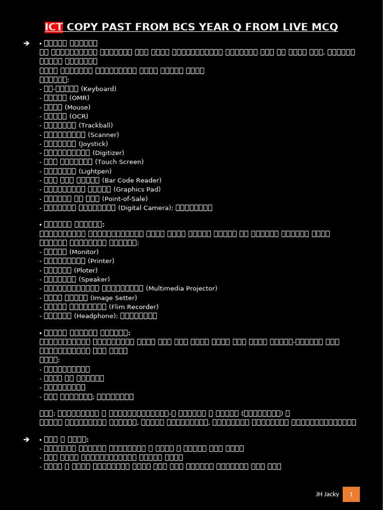 Ict Copy Past From Bcs Year Q From Live Mcq. | PDF