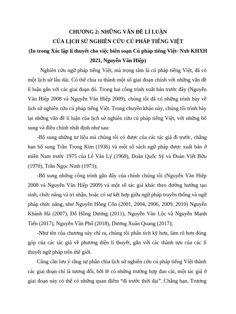 CHƯƠNG 2 - Nhung Van de Li Luan Trong Lich Su Nghien Cuu Cu Phap TV | PDF