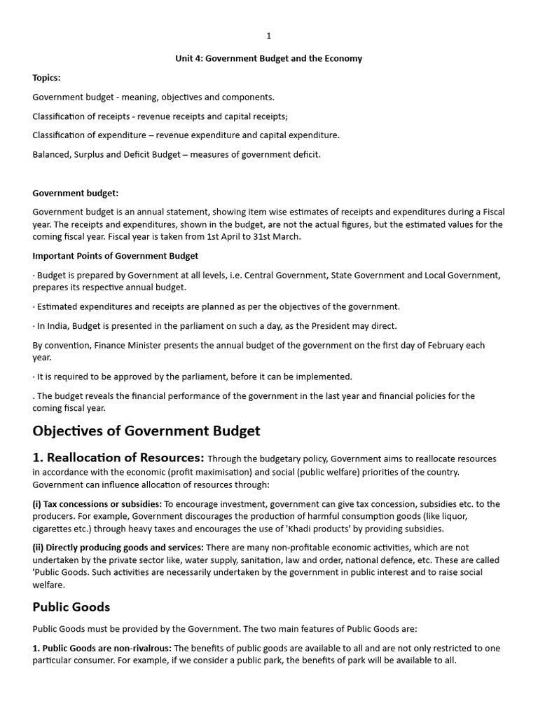 Government Budget: Key Concepts Explained | PDF | Government Budget ...