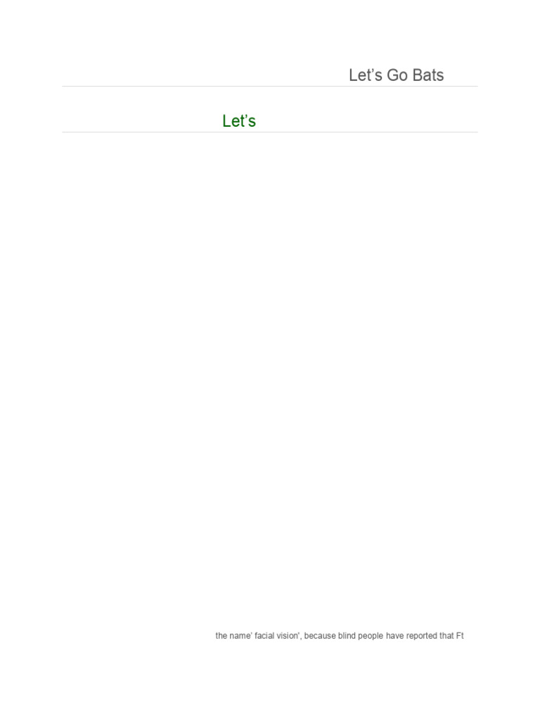 IELTS Academic Reading Sample 116 - Lets Go Bats | PDF | Sonar | Bat