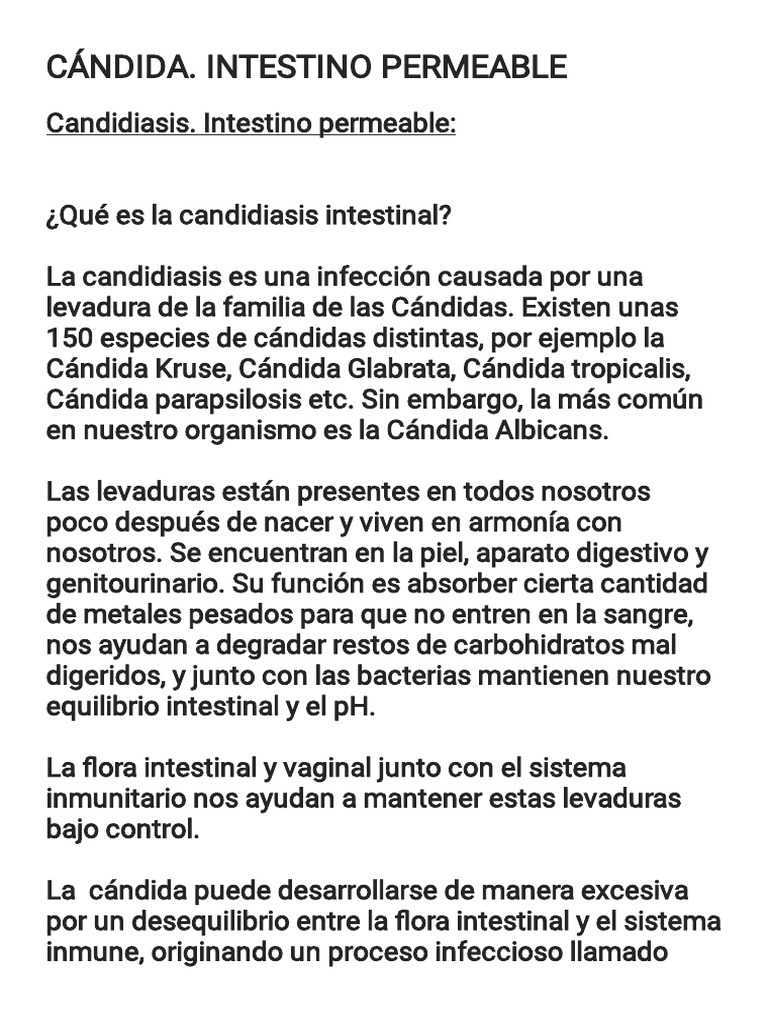 Cándida | PDF | Candidiasis | Dieta