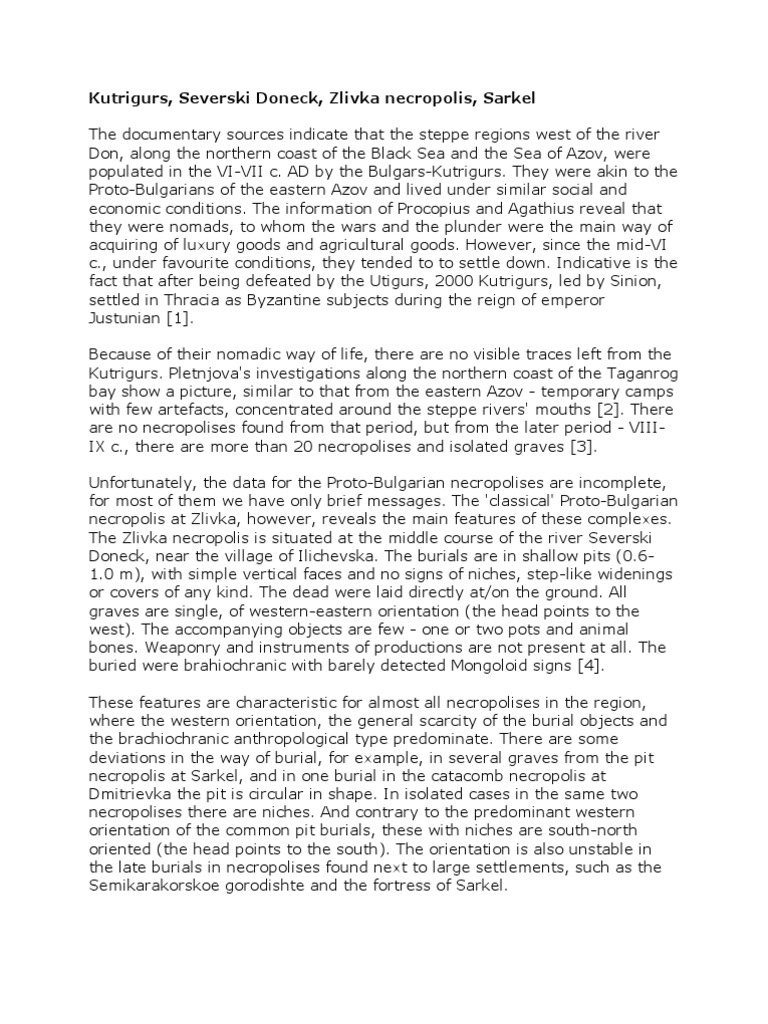 Kutrigurs | PDF | Burial | Europe Travel