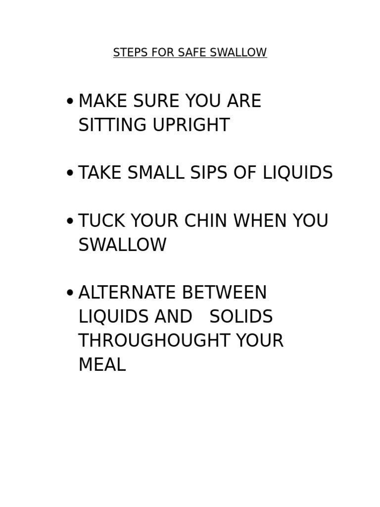 Steps For Safe Swallow | PDF