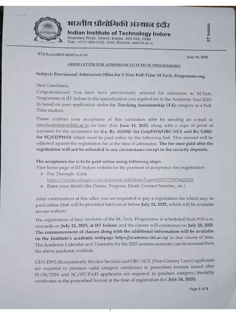 Offer Letter Self Attested | PDF