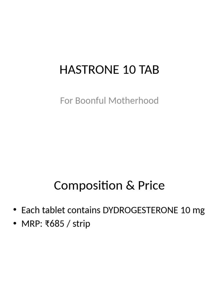 HASTRONE 10: Affordable Infertility Aid | PDF