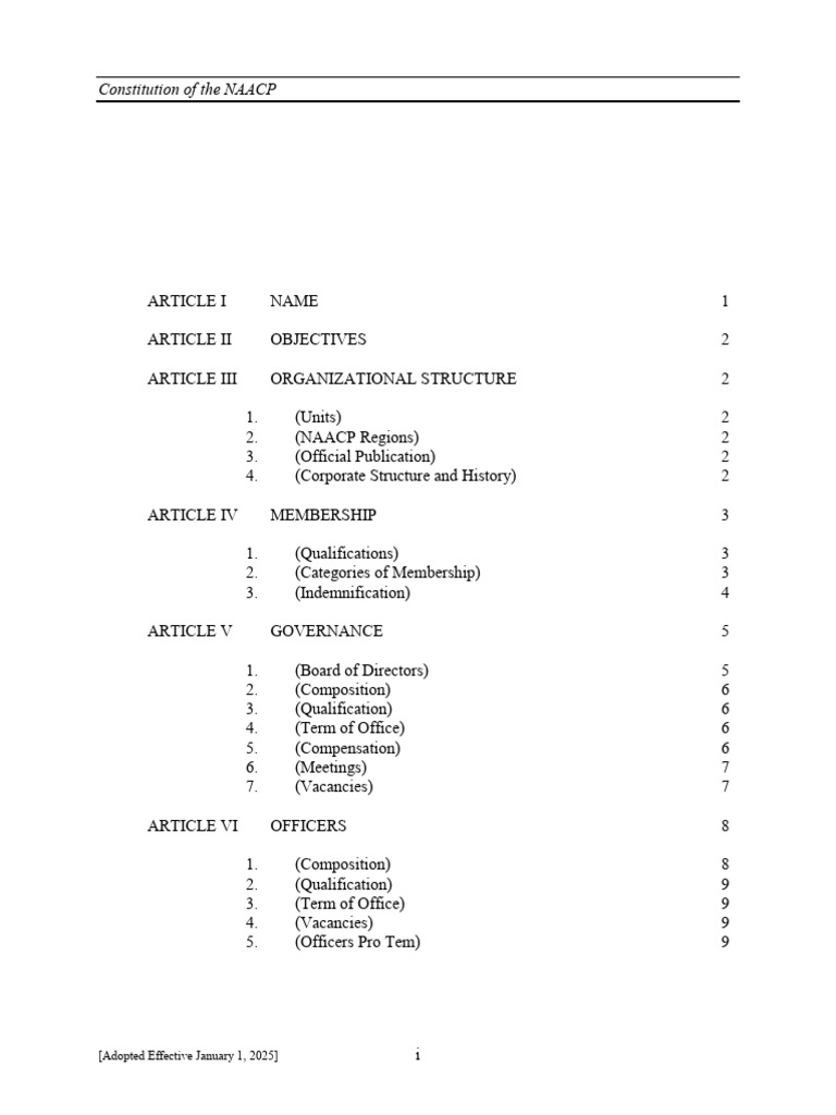 Constitution of The NAACP - CLEAN | PDF | Board Of Directors | Committee