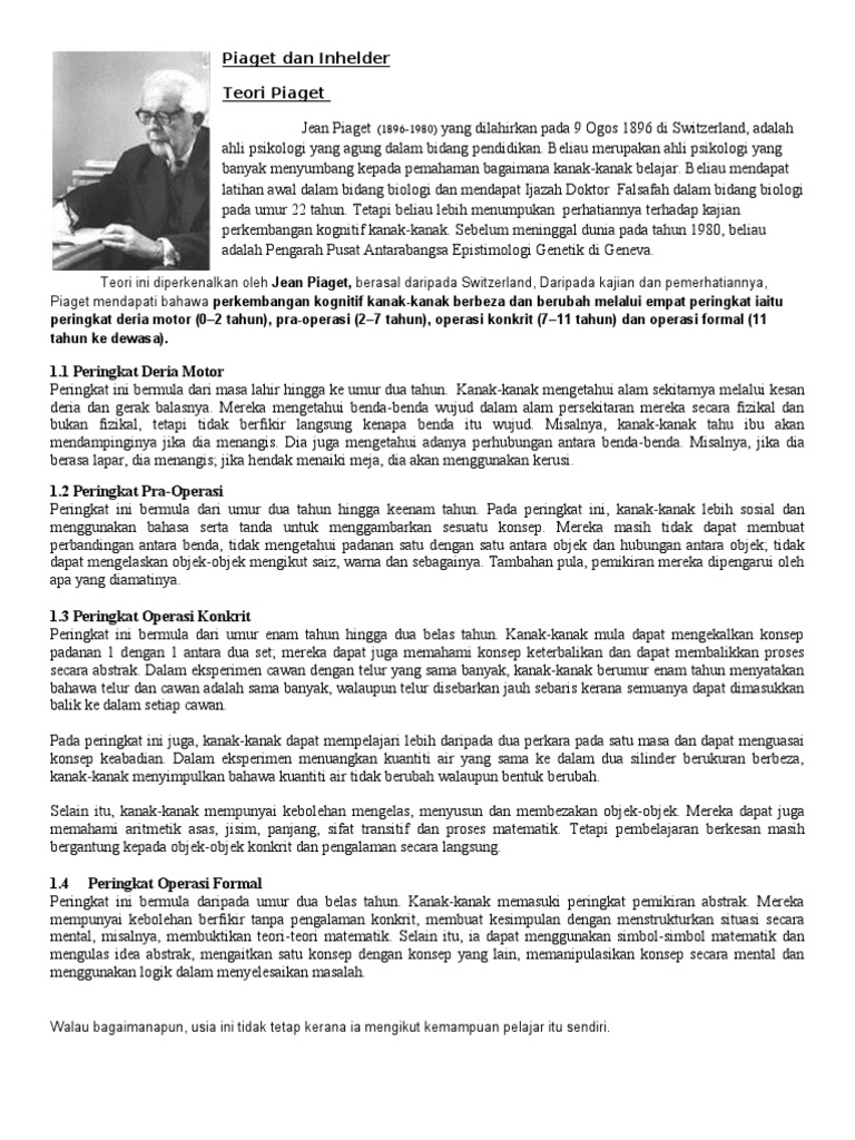 Piaget Dan Inhelder | PDF
