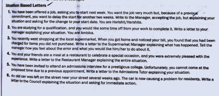 Sample Letters for Various Situations | PDF