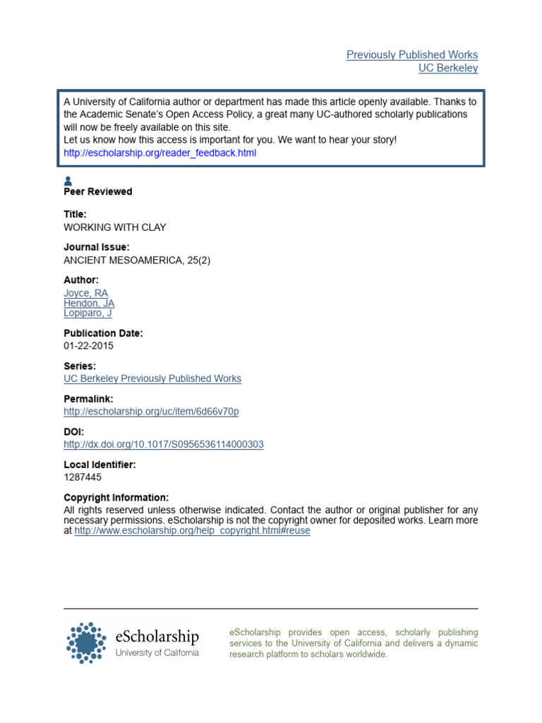 Working With Clay Joyce-Hendon-Lopiparo | PDF | Rock (Geology)
