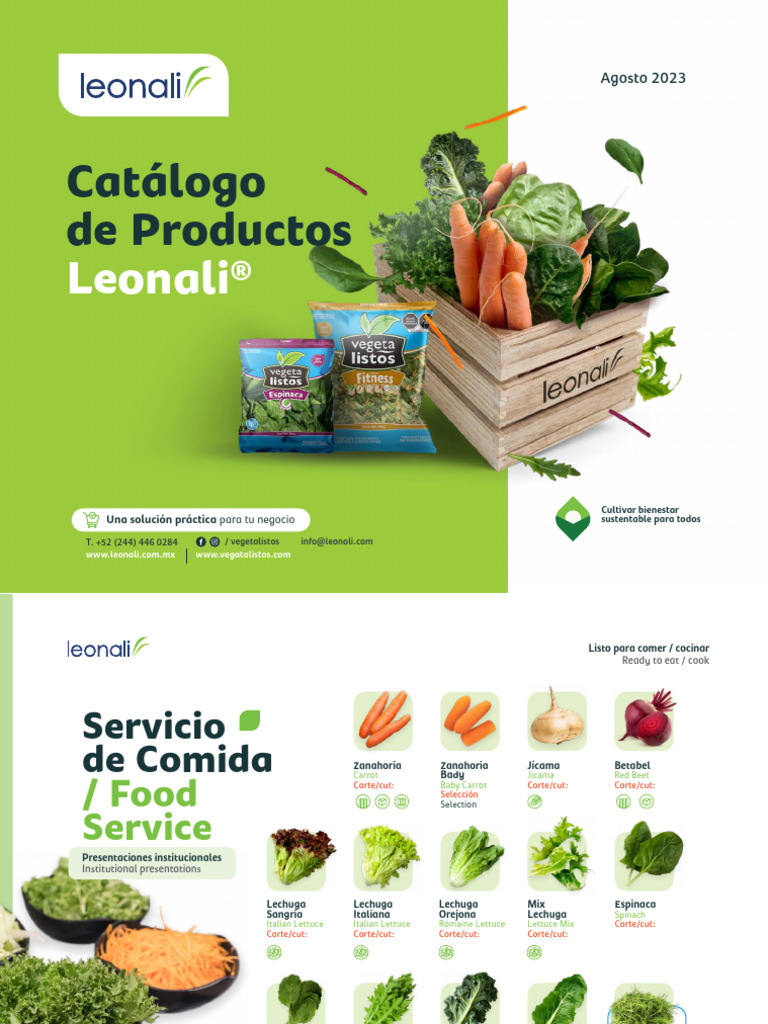 Catálogo de Productos Leonali 2023 | PDF | ensalada | Plantas comestibles