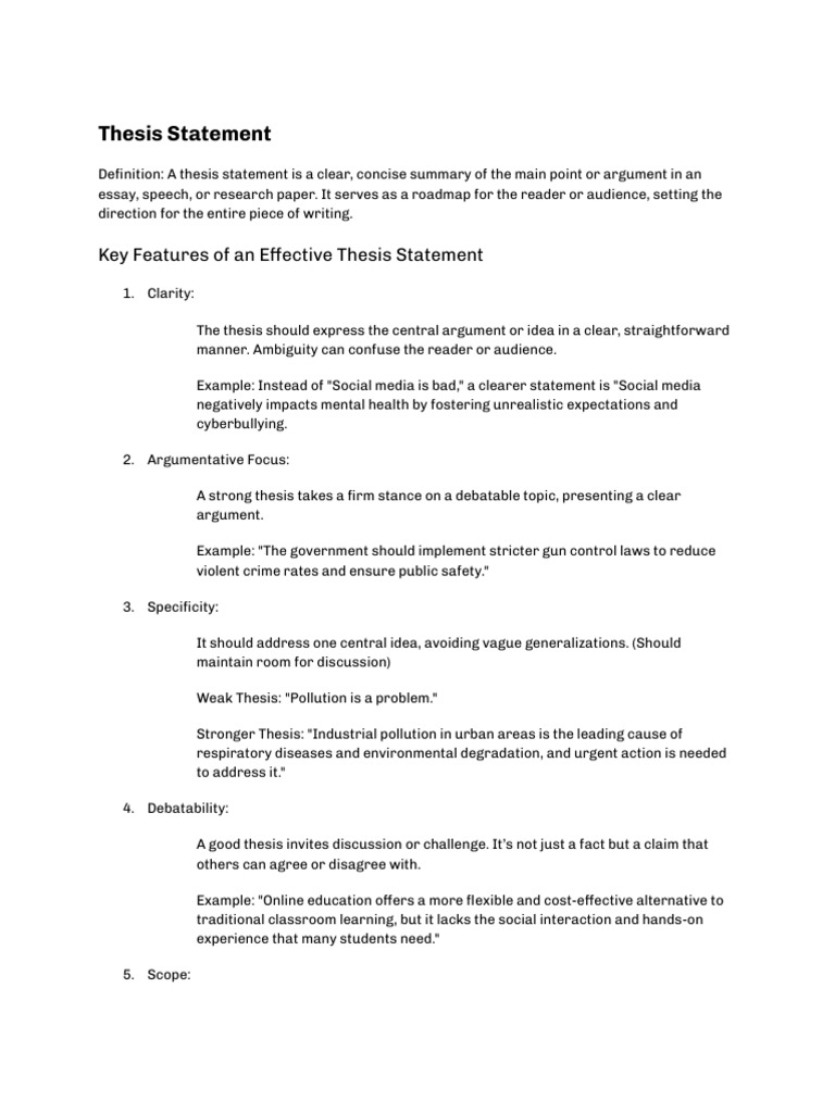 Crafting Effective Thesis Statements | PDF | Public Speaking | Screenplay