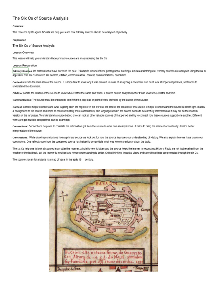 The Six Cs of Source Analysis _ OER Commons | PDF | Cognition | Learning