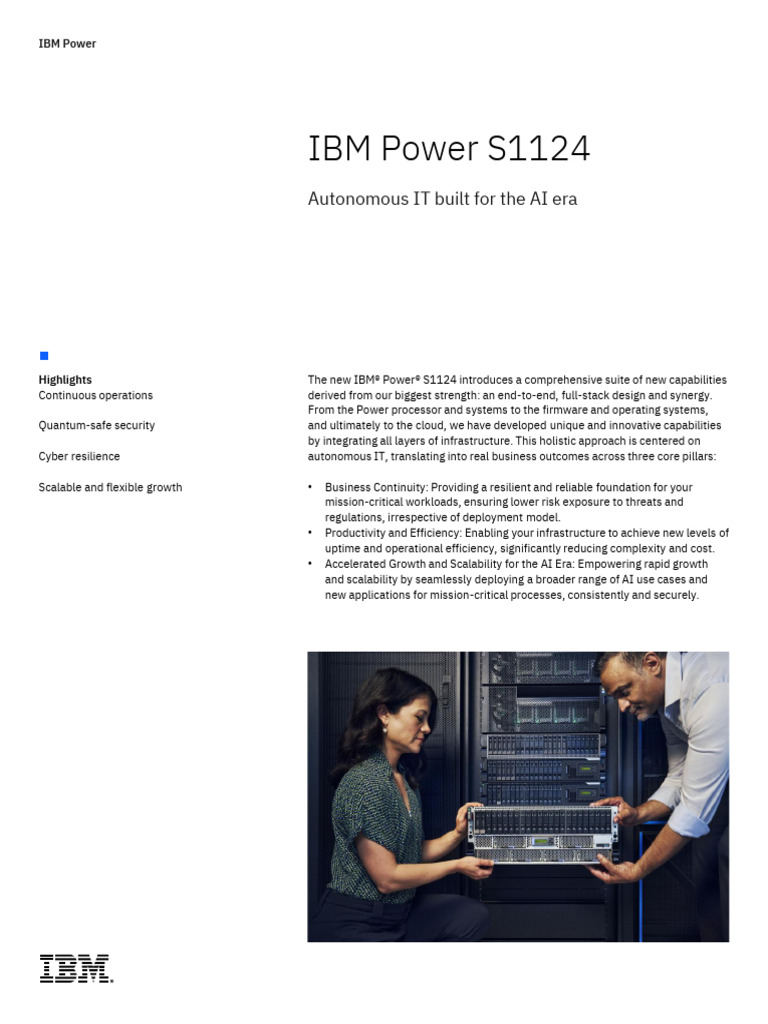 IBM Power S1124: AI-Driven Resilience | PDF | Cloud Computing ...
