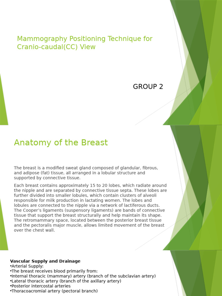 Group 2 Presentation CC View | PDF | Breast | Vein