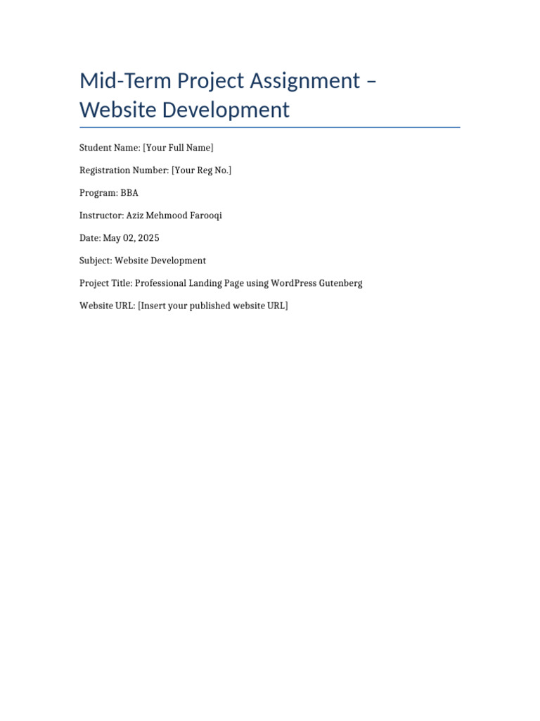 BBA WebDevMidExam Template | PDF