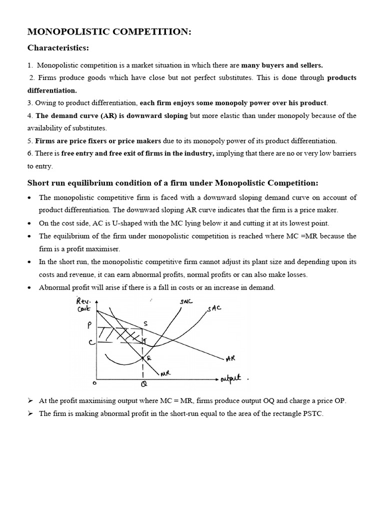 Monopolistic Competition: Firm Dynamics | PDF | Monopoly | Profit ...