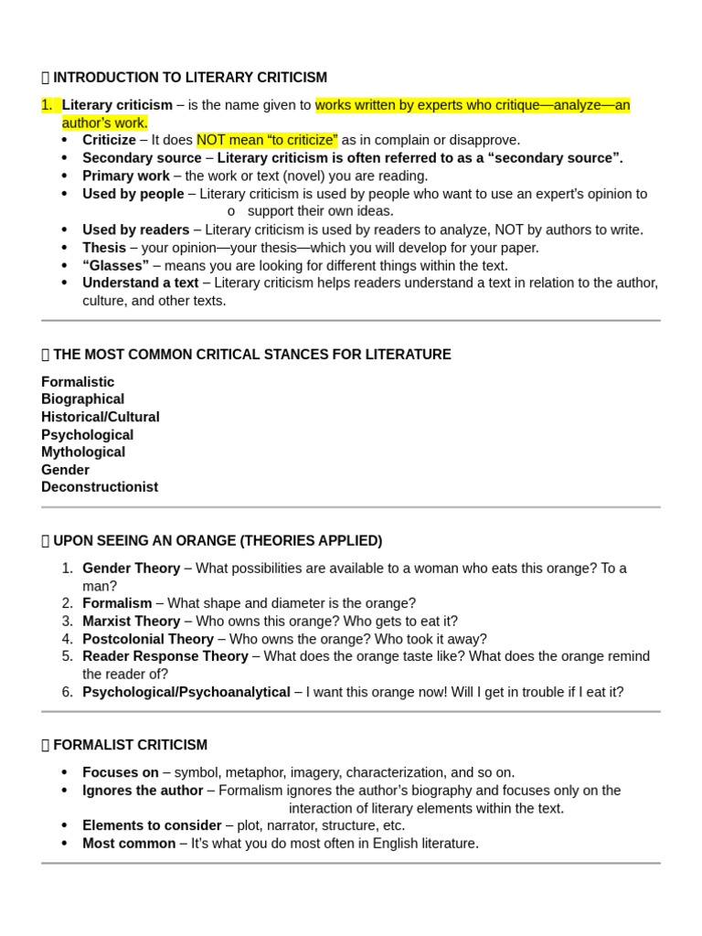 Understanding Literary Criticism Methods | PDF | Feminism | Gender Studies