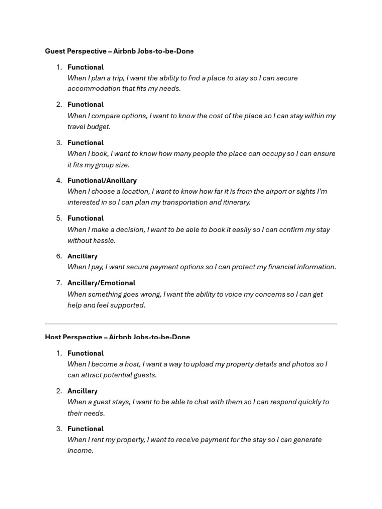 Jobs To Be Done Stories | PDF