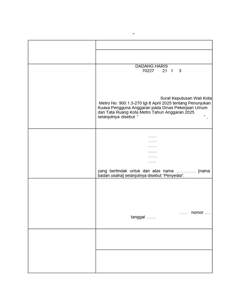 Rancangan Kontrak Jkk Badan Usaha 2025 Pdf