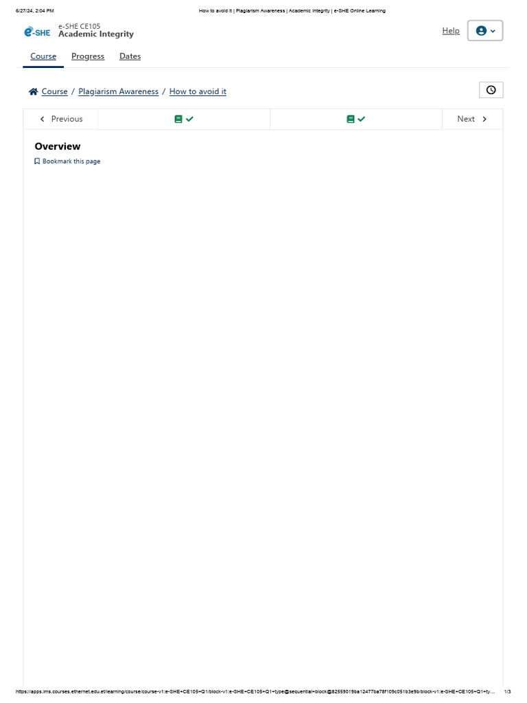 Plagiarism Awareness - Academic Integrity - E-SHE Online Learning | PDF ...