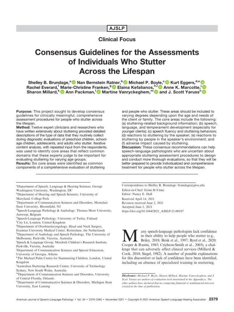 Guidelines for Stuttering Assessment | PDF | Stuttering | Fluency