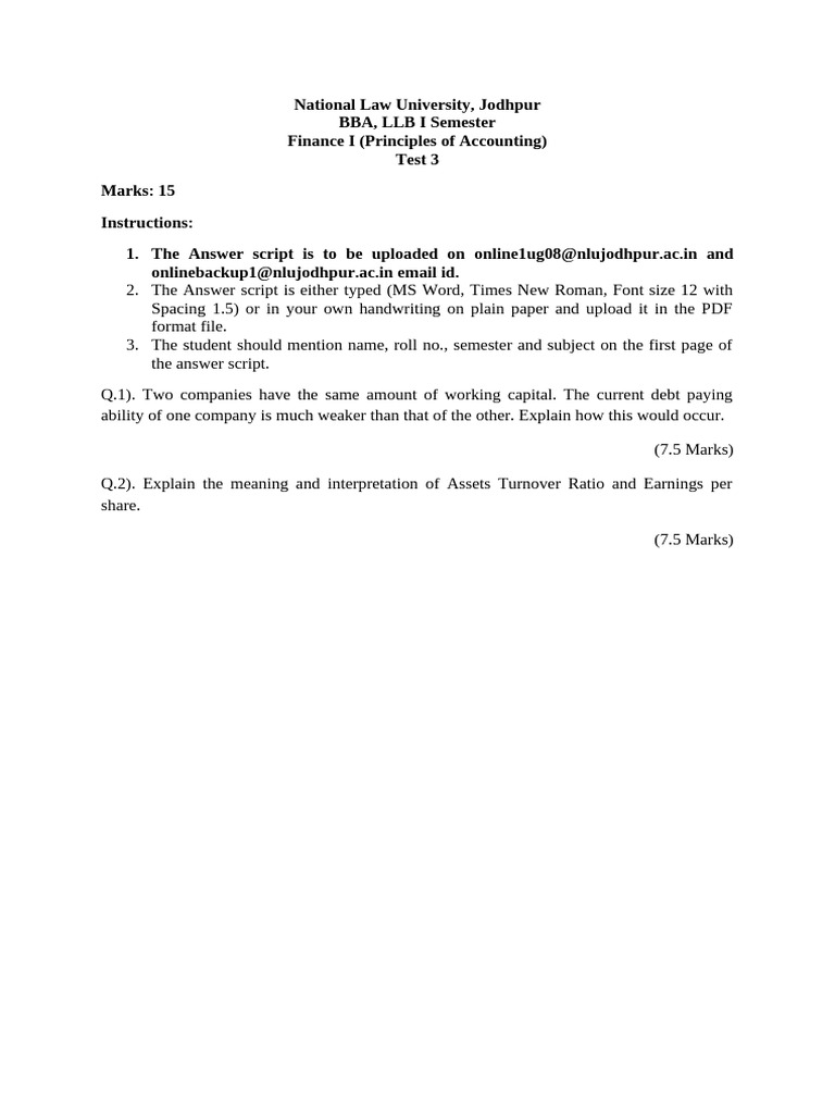 POA Test 3 2021 | PDF