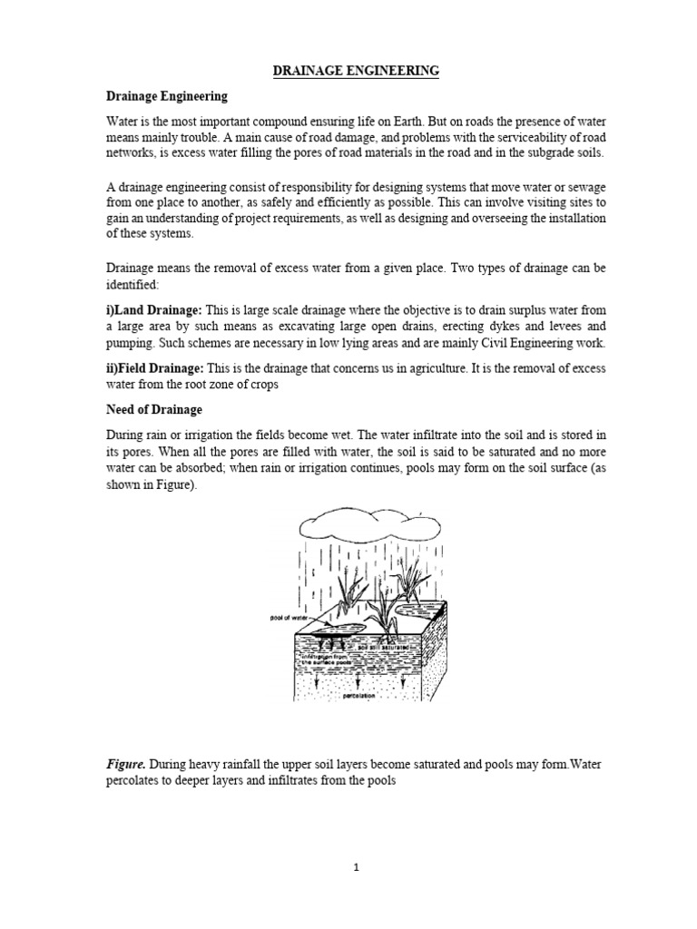 Short Write Up On Drainage Engineering | PDF | Soil | Drainage