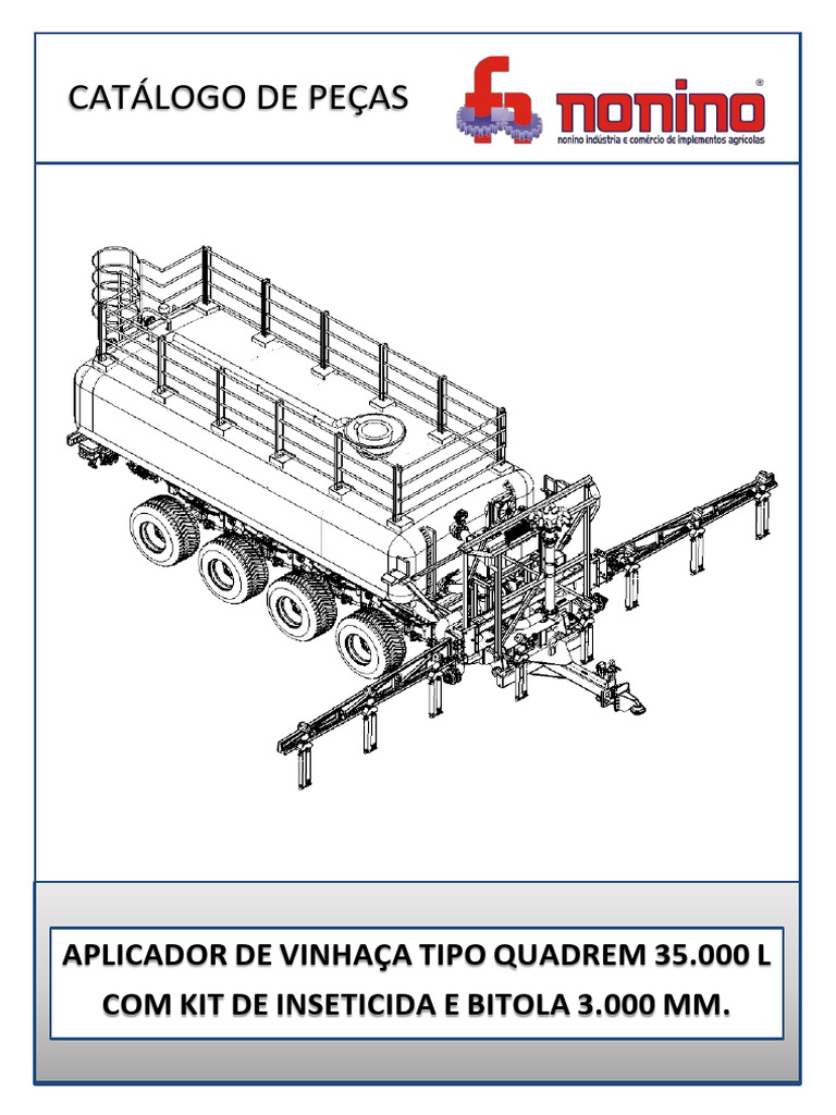 Catálogo de Peças Aplicador Vinhaça 35.000 L | PDF | Parafuso | Agricultura