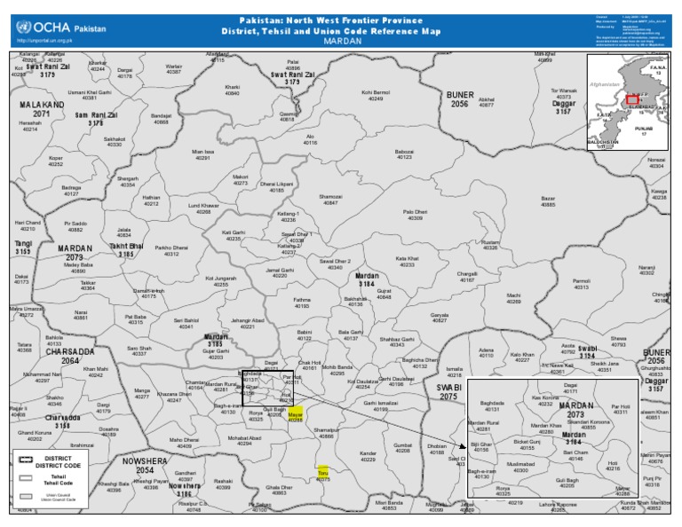 Mardan District Map and Village Codes | PDF