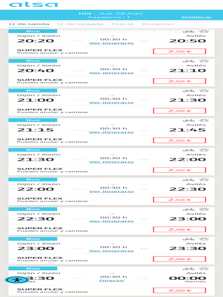 Horarios y precios de buses Alsa | PDF