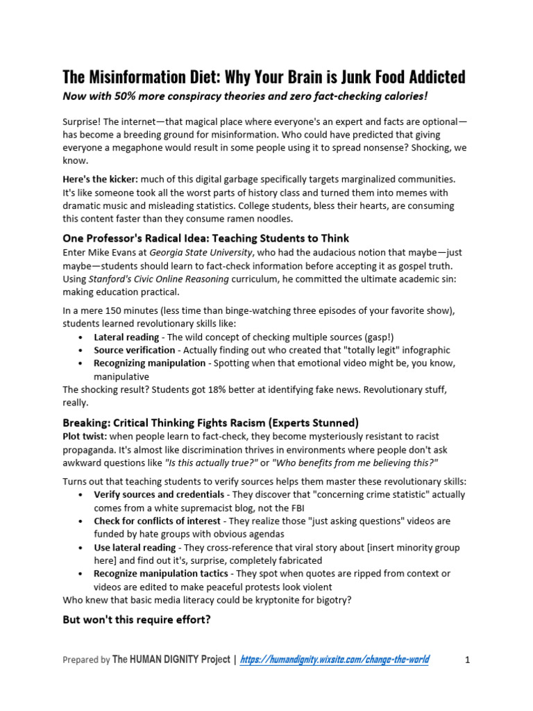 Combatting Misinformation Through Education | PDF | Human Communication
