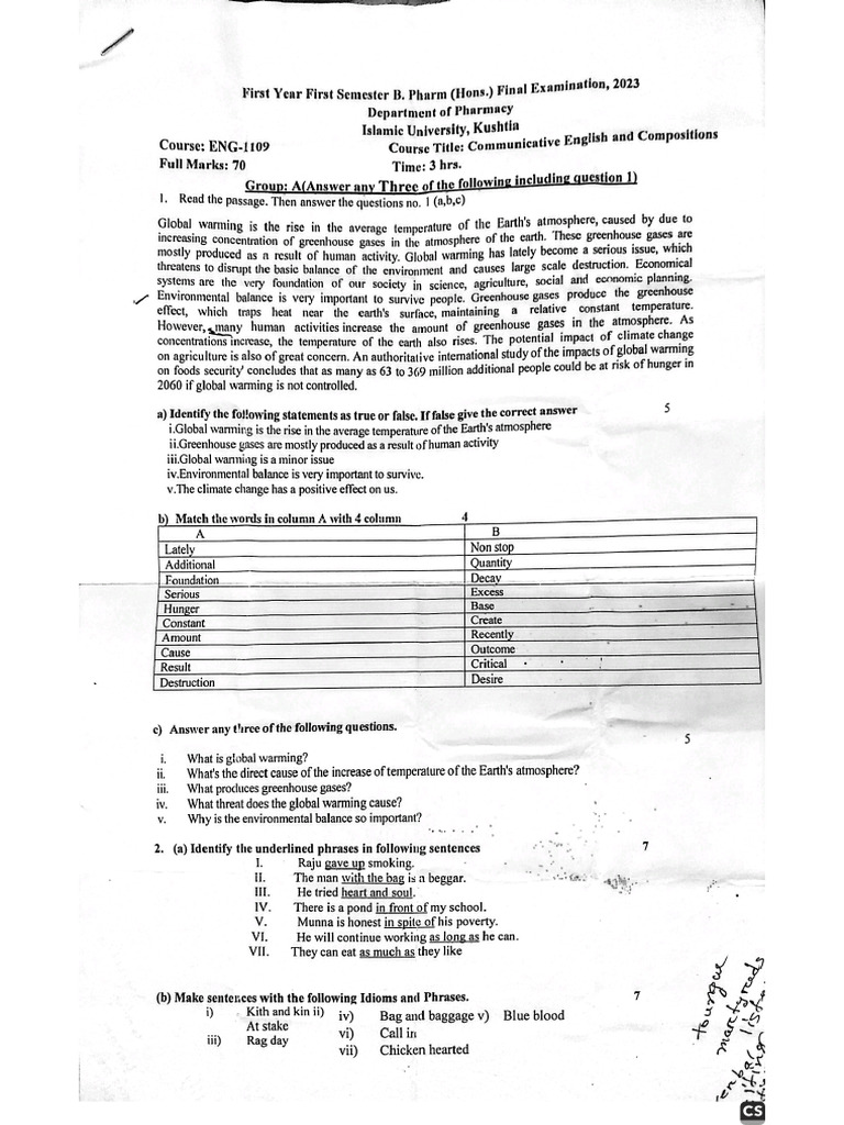 1st Year 1st Semester 2024 | PDF