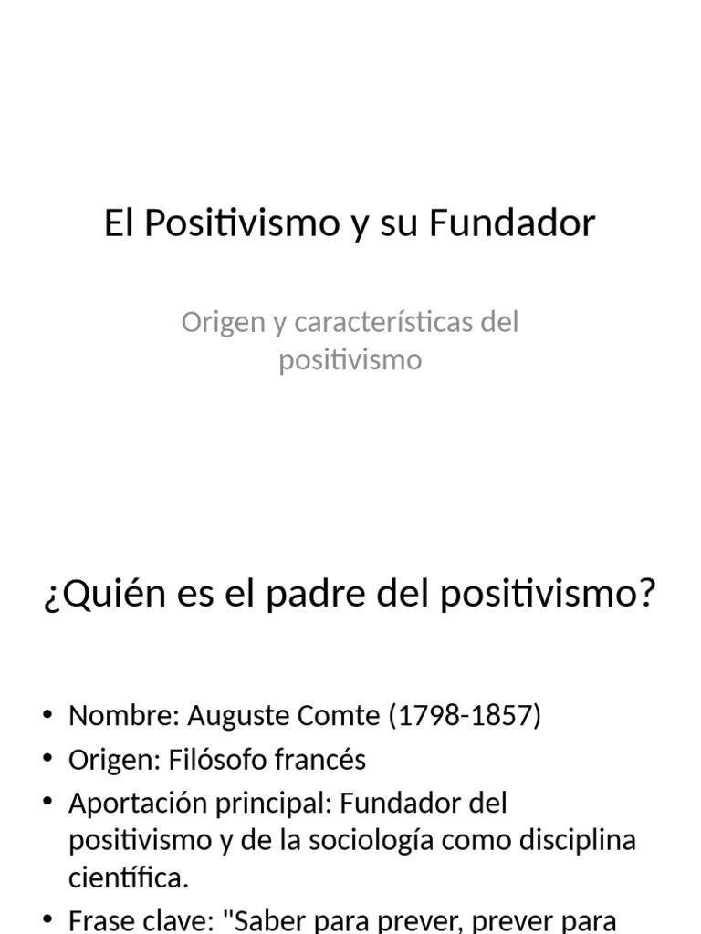 Positivismo Auguste Comte | PDF
