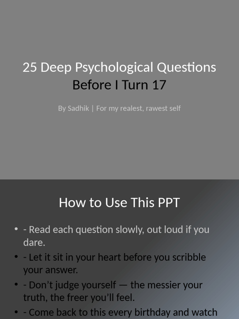 Deep Truth Questions for Self-Reflection | PDF | Truth