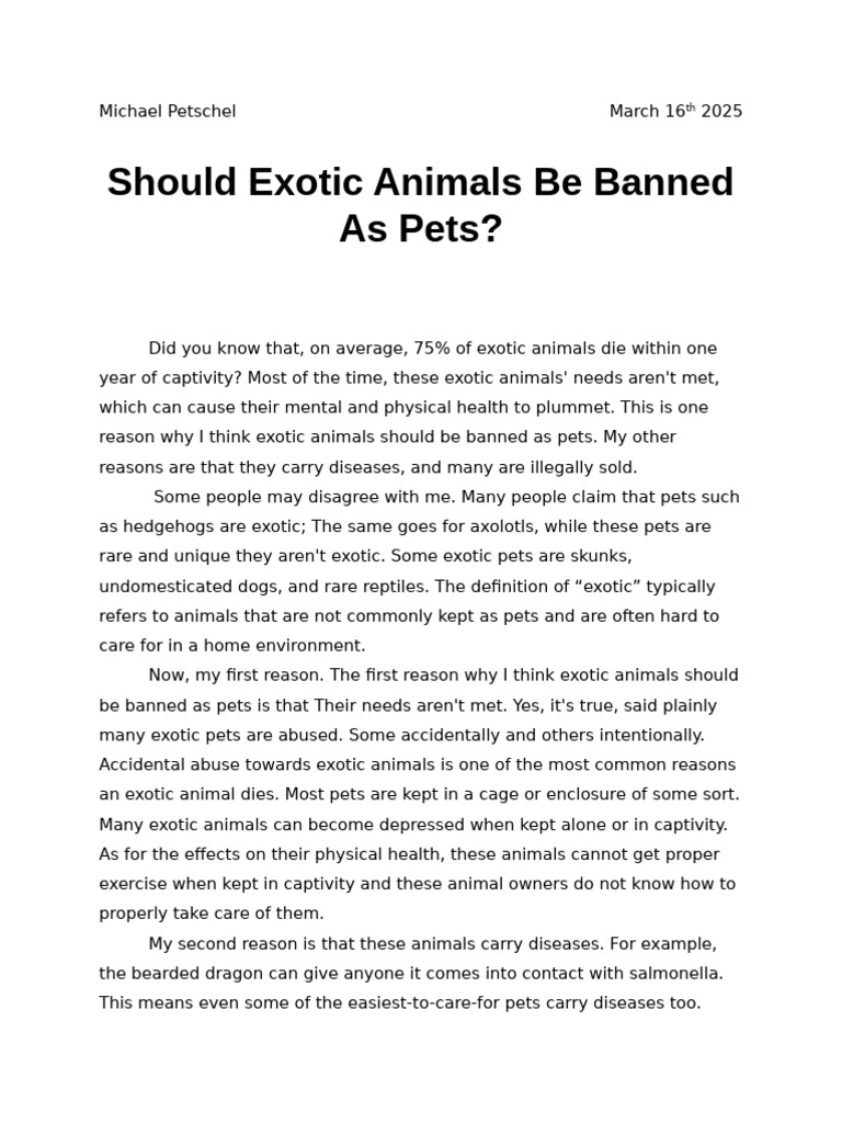 Essay 3.Edited | PDF | Pet | Animal Welfare