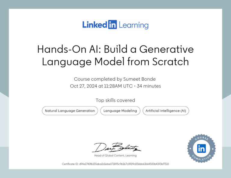 AI-Generative Language Model From Scratch | PDF