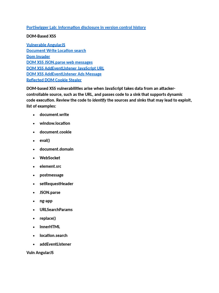 Dom Xss Tips and Tricks | PDF | Document Object Model | Java Script