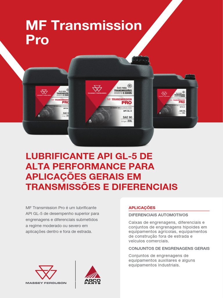 Lubrificante MF Transmission Pro API GL-5 | PDF | Óleo de motor