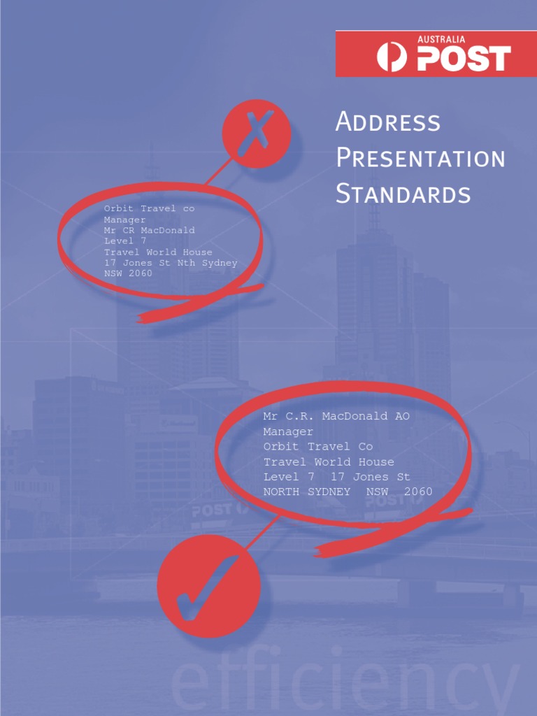 Australia Post Address Presentation Standard | PDF | Address (Geography ...