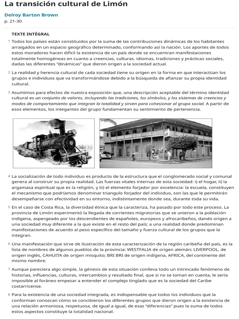 Identidad cultural y diversidad en Limón | PDF | Costa Rica