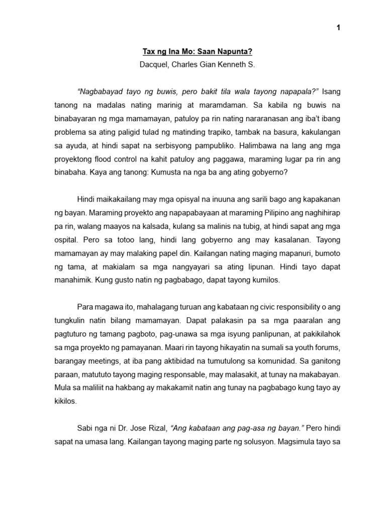 Tax NG Ina Mo | PDF