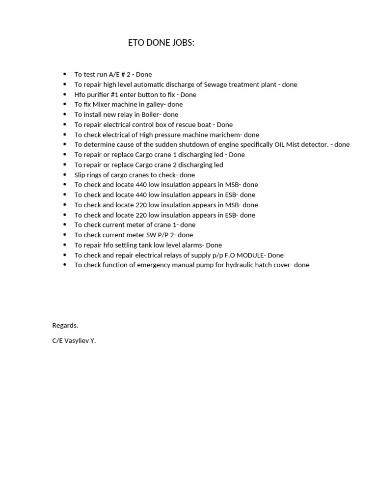 Eto Job Orders | PDF