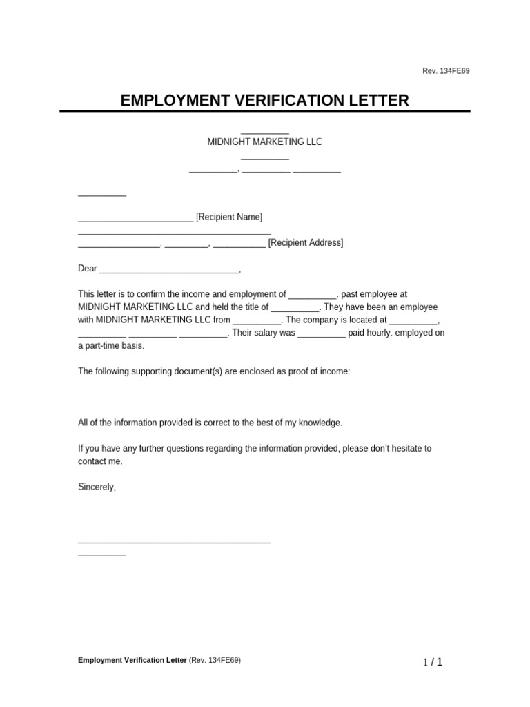 Employment Verification Letter (1) | PDF