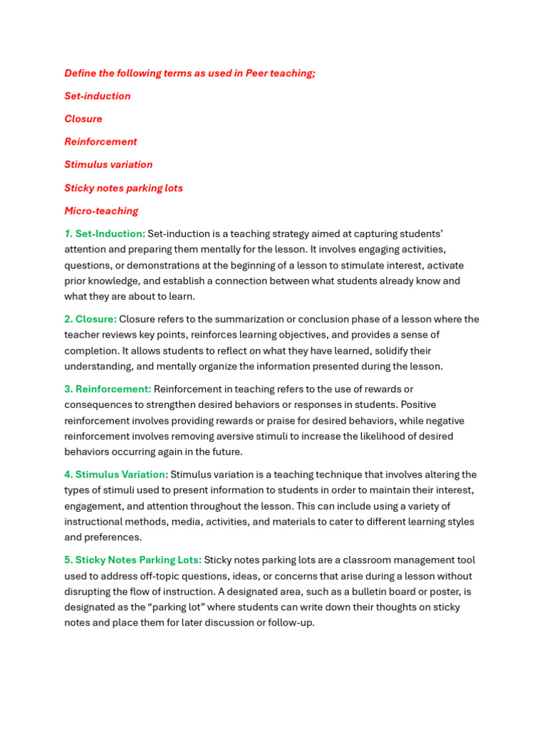 Peer Teaching Revision Papers | PDF | Reinforcement | Learning