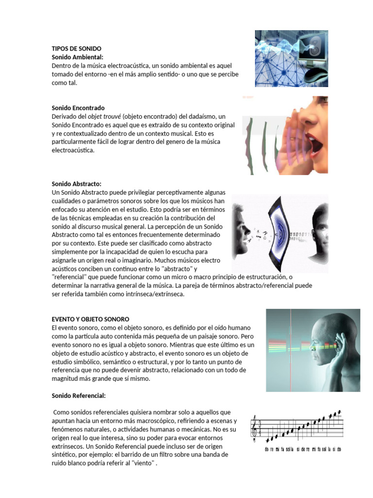 Tipos de Sonido en Música Electroacústica | PDF