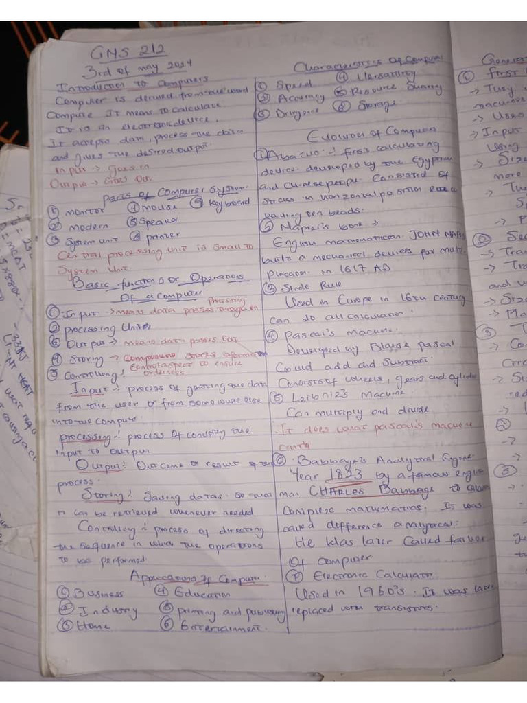GNS 212 Notes Compilation | PDF