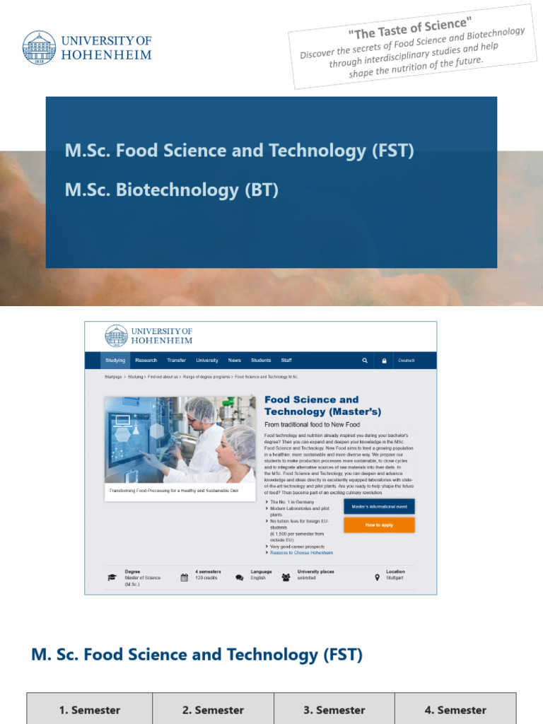MSC Biotechnology MSC Foord Science and Technology 2025 | PDF | Food ...